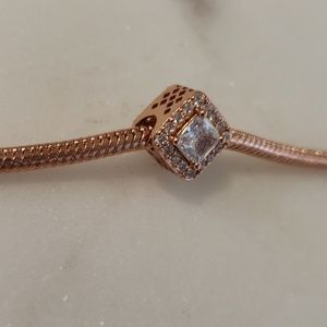 Pandora | Jewelry | Square Sparkle Halo Charm | Poshmark